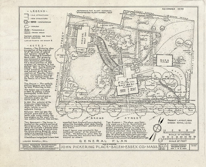 Blueprint HABS Mass,5-SAL,24- (Sheet 1 of 6) - John Pickering Place, 1 ...