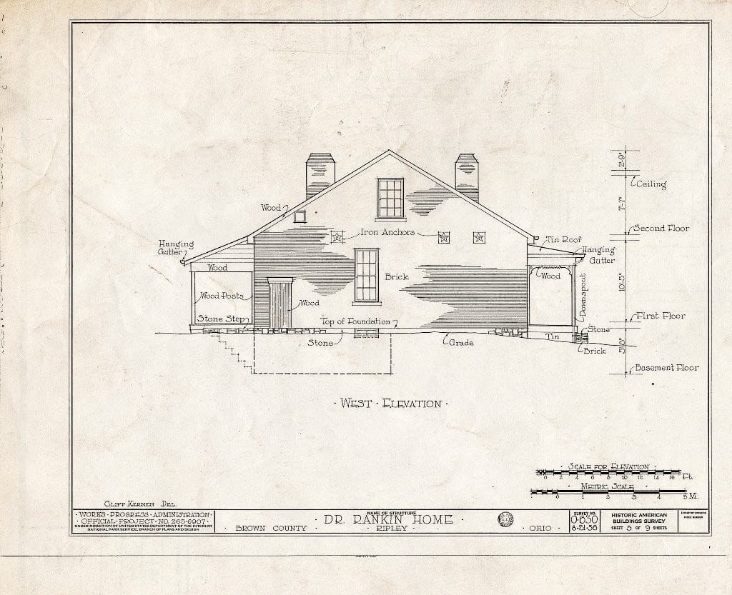 Blueprint HABS Ohio,8-RIP,1- (Sheet 5 of 9) - Dr. John Rankin House, L ...