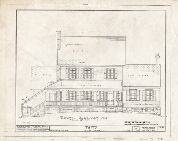 Blueprint 6. South Elevation - Sully, 3650 Historic Sully Way, Chantil ...