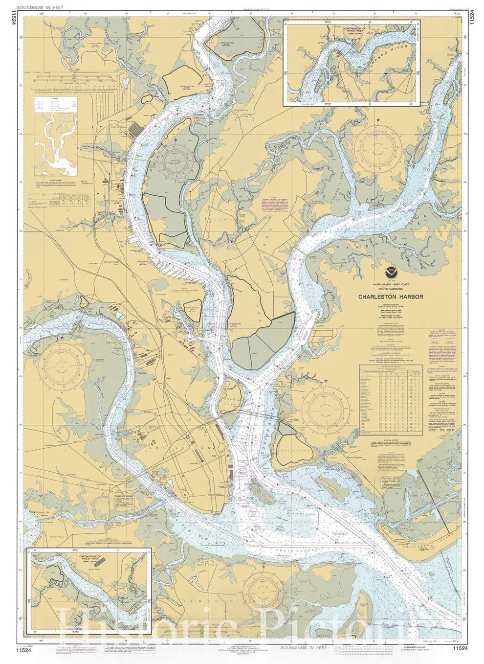 Historic Nautical Map - Charleston Harbor, 1996 NOAA Chart - South Car ...