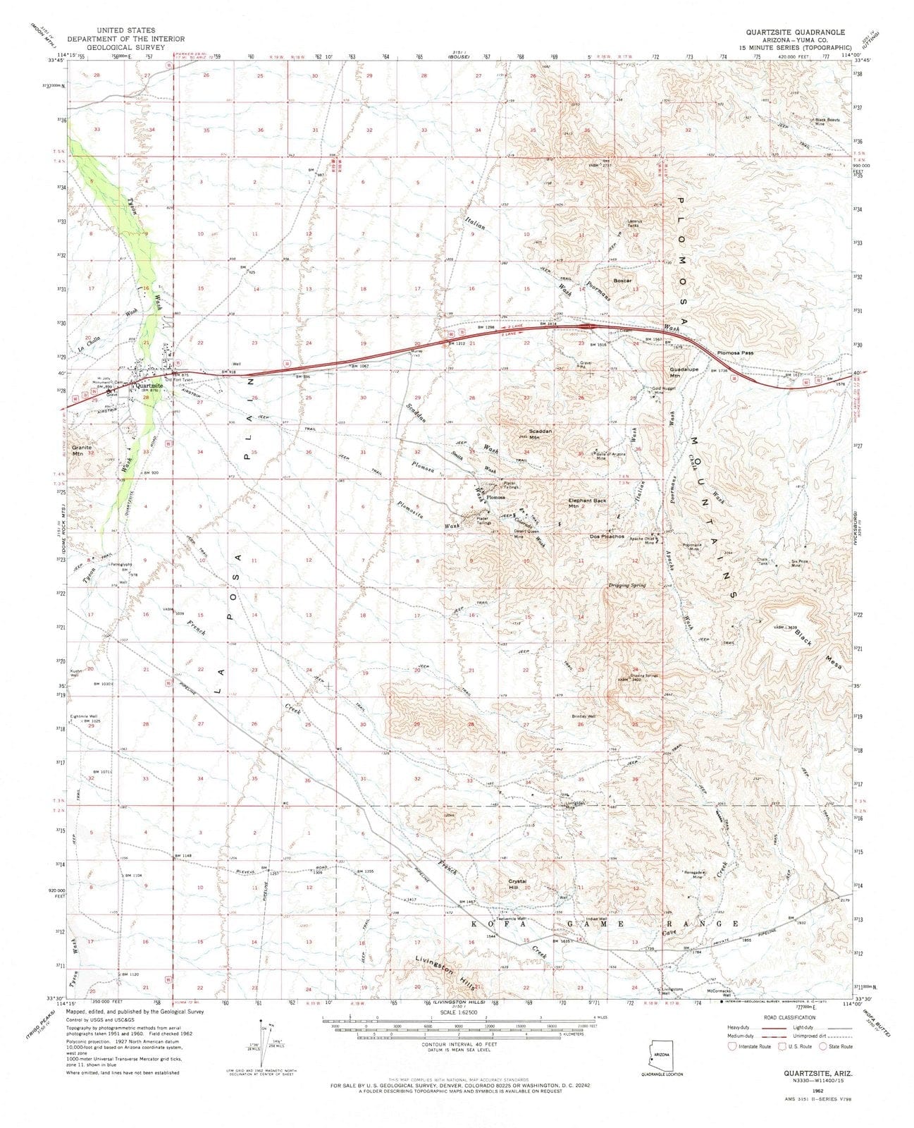 Map Of Quartzsite Arizona