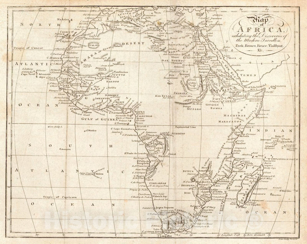 Historic Map : 1805 Map of Africa, Exhibiting the Discoveries of the M ...