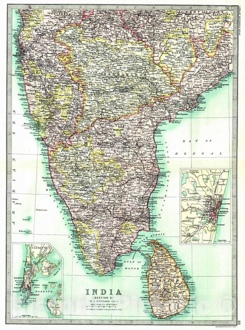Historic Map : 1890 India (Section 3) : Vintage Wall Art – Historic ...