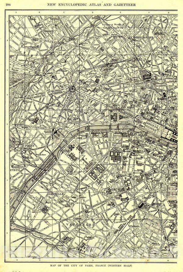 Historic Map : 1909 Map of the City of Paris, France (Western Half ...