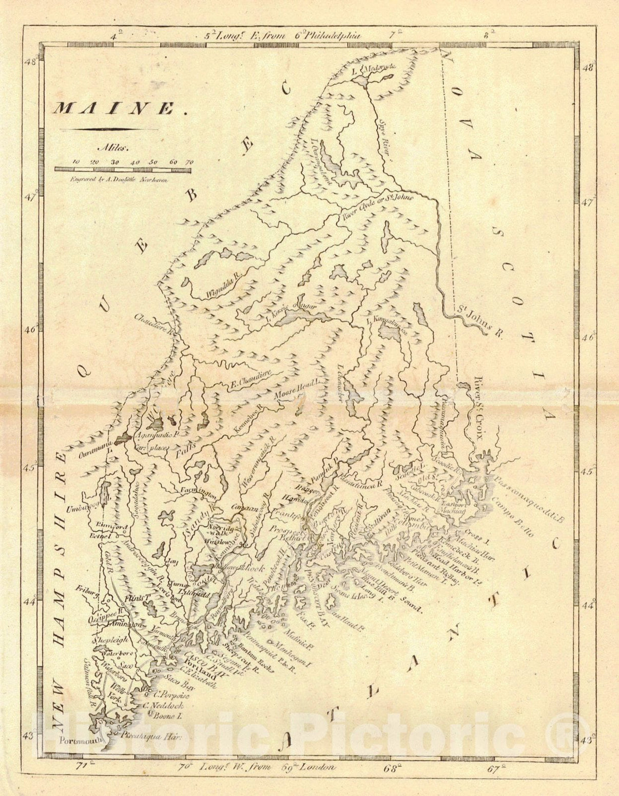 Historic Map : 1814 Maine : Vintage Wall Art – Historic Pictoric