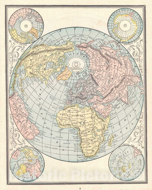 Historic Map : 1887 [The World] : Vintage Wall Art – Historic Pictoric
