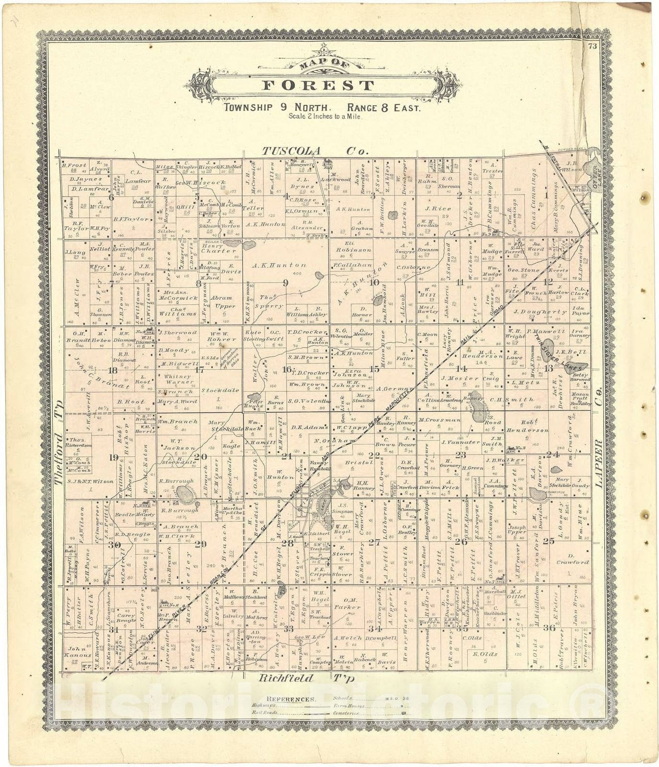 Historic 1889 Map - Atlas of Genesee County, Michigan : containing map ...