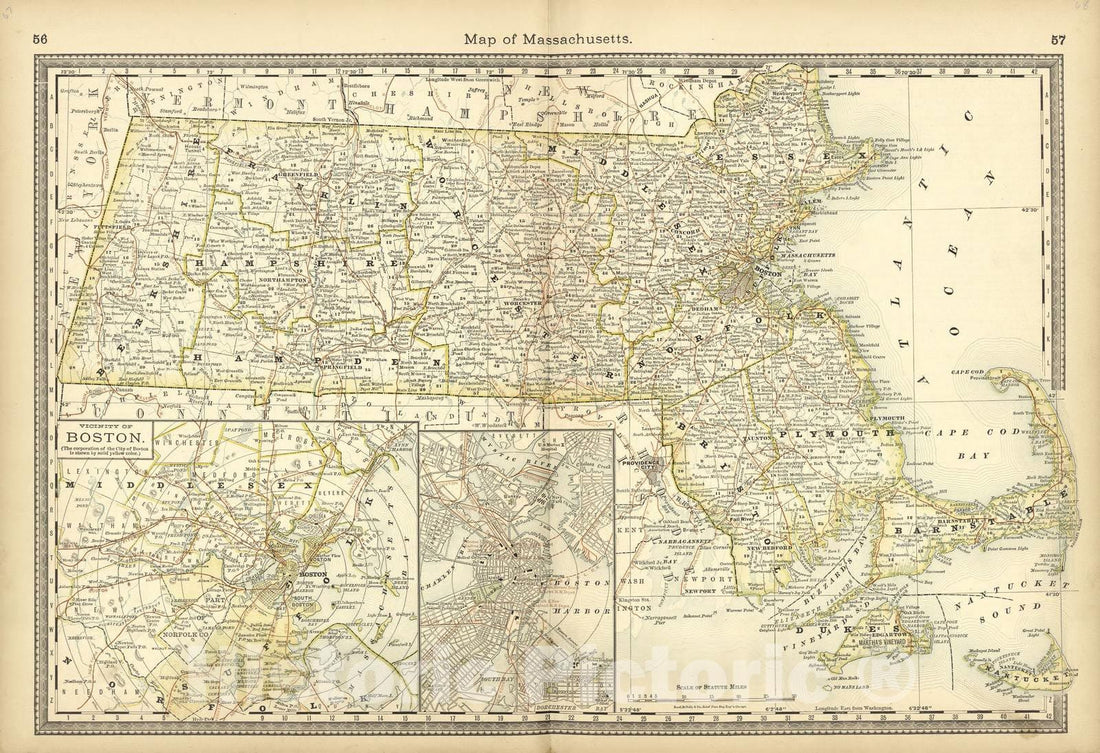 Historic 1882 Map - Historical Hand-Atlas, Illustrated - Map of Missis ...