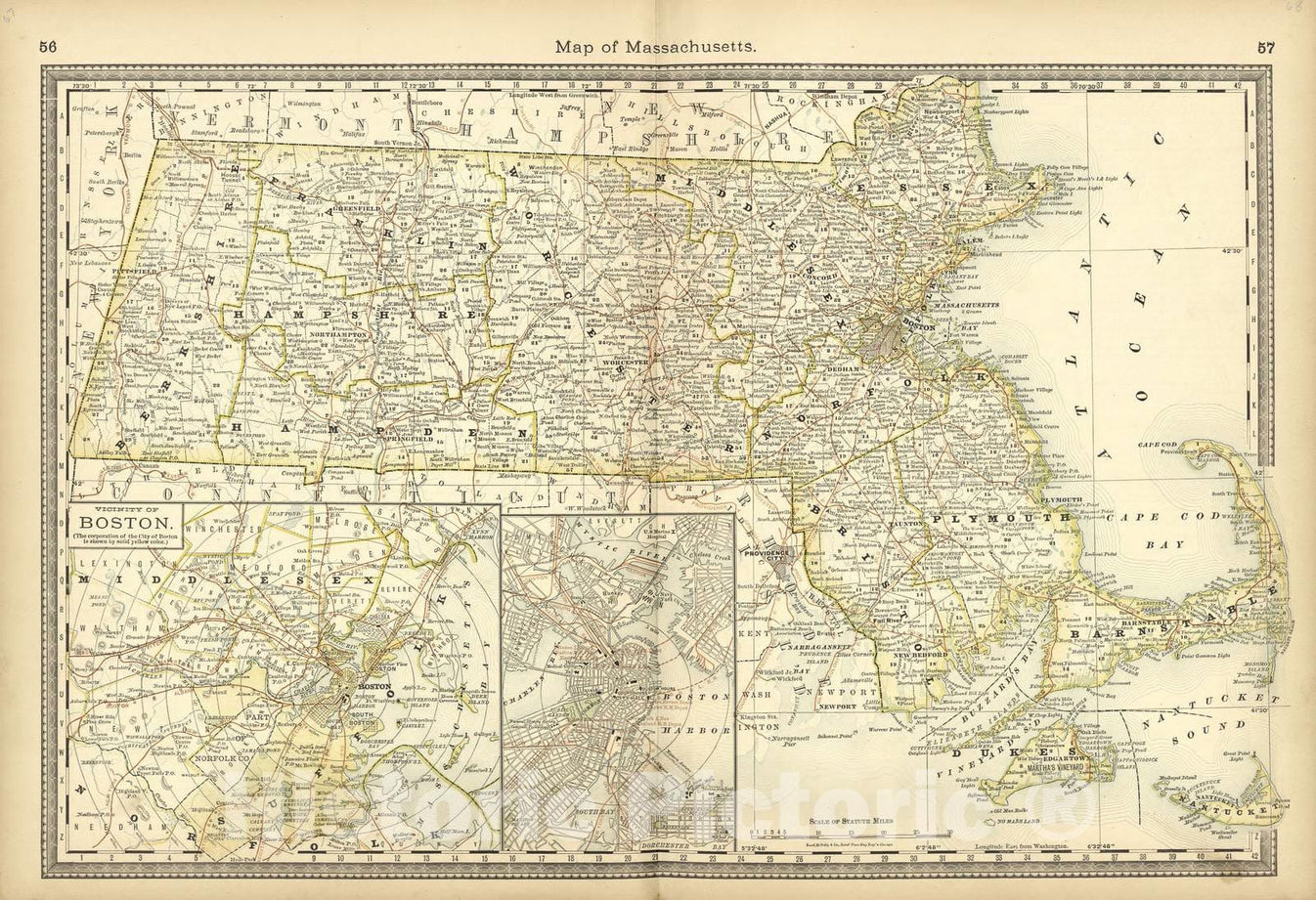 Historic 1882 Map - Historical Hand-Atlas, Illustrated - Map of Missis ...