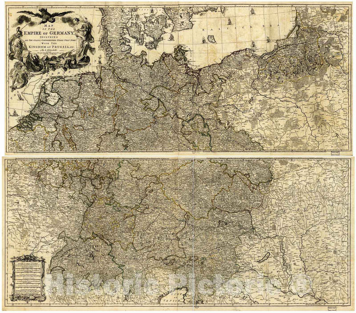 Historic 1782 Map - Map of The Empire of Germany. – Historic Pictoric