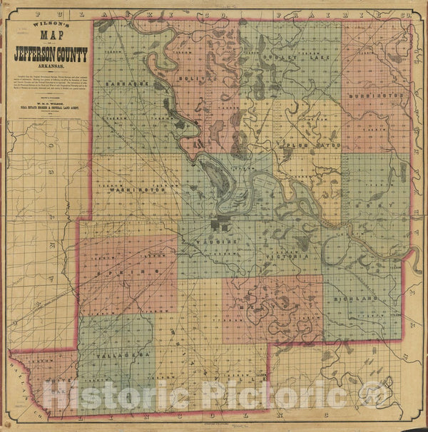 Historic 1872 Map - Wilson's map of Jefferson County, Arkansas/Drawn a ...