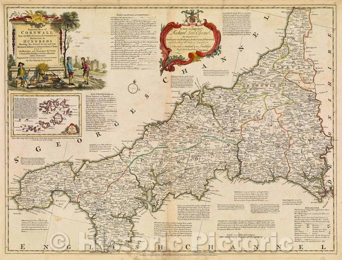 Historic Map : A New Improved Map of Cornwall from the Best Surveys an ...