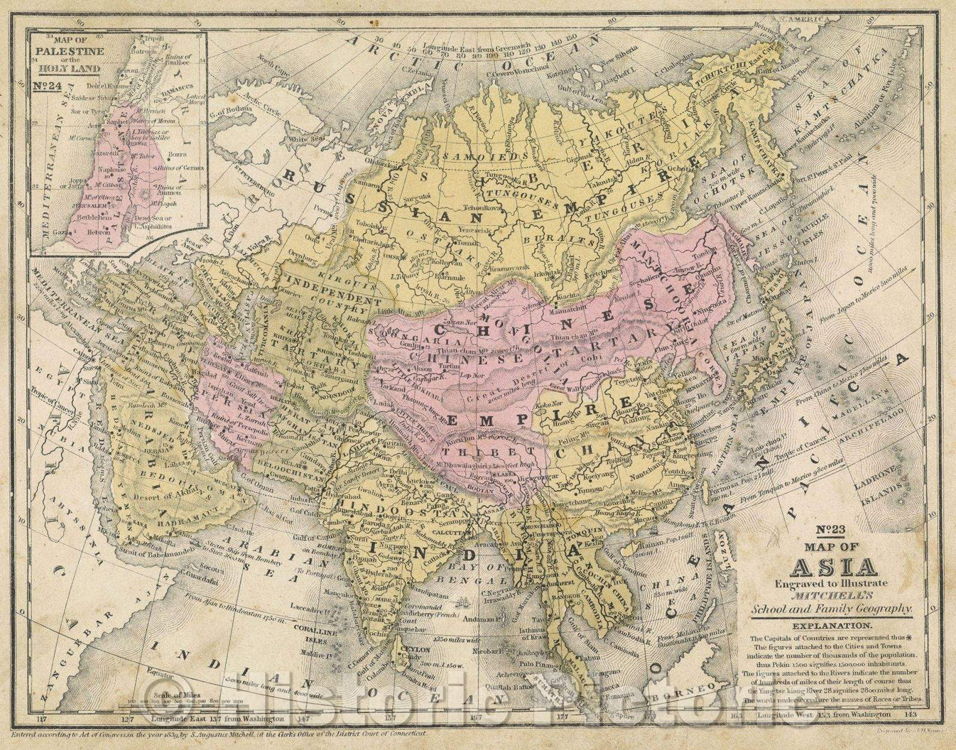 Historic Map : Map of Asia, 1839 , Vintage Wall Art – Historic Pictoric