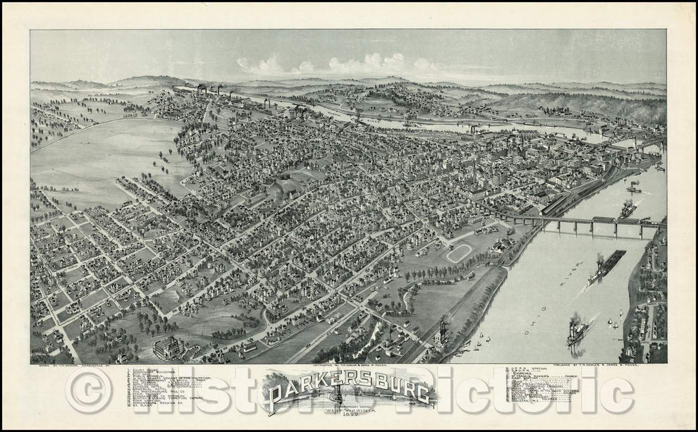 Historic Map - Parkersburg West Virginia, 1899, T.M. Fowler v1 ...