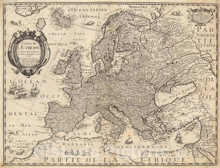 Historic Map : Carte de l'Europe, 1650, Vintage Wall Decor – Historic ...