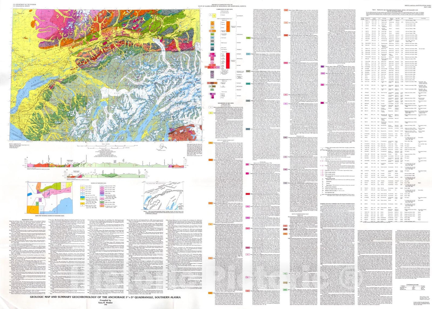 Map : Geologic map and summary geochronology of the Anchorage one degr ...