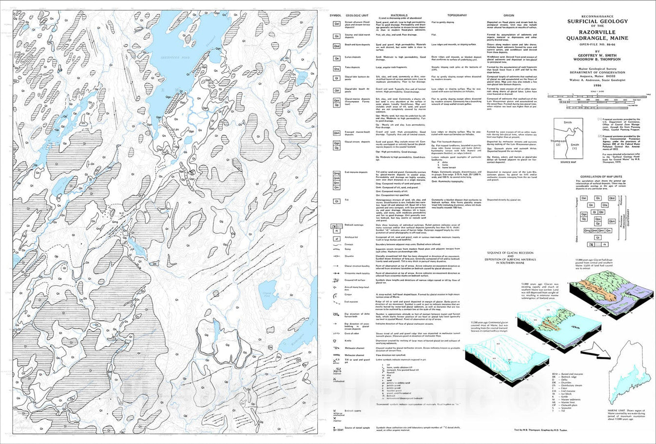 Map : Reconnaissance Surficial Geology of the Razorville Quadrangle, M ...