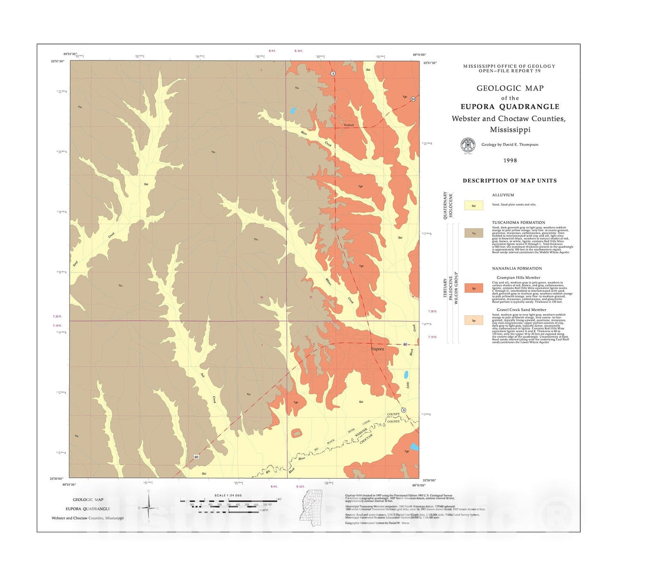 Map : Geologic map of the Eupora quadrangle, Webster and Choctaw Count ...