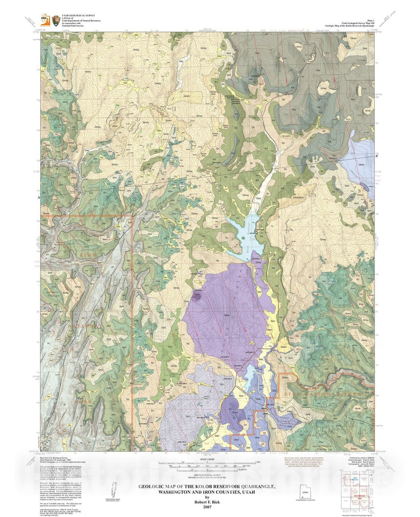 Map : Geologic map of the Kolob Reservoir quadrangle, Washington and I ...