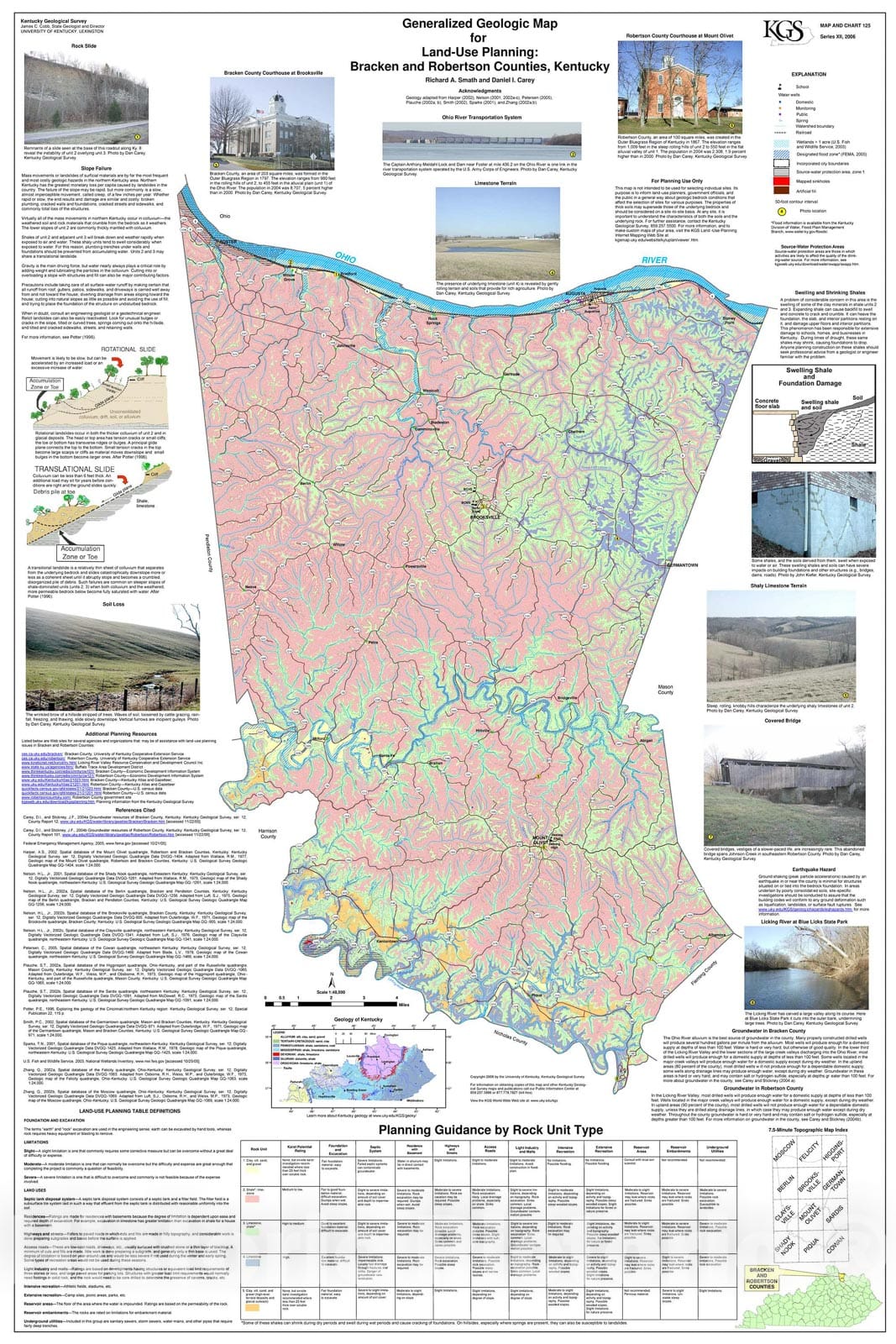 Map : Generalized geologic map for land-use planning: Bracken and Robe ...