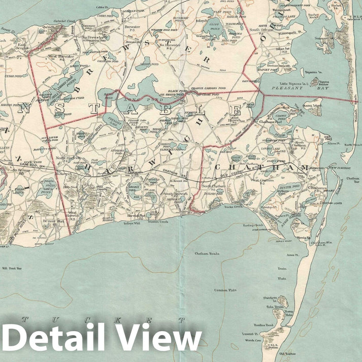 Historic Map : Barnstable County, Cape Cod, Massachusetts, Walker, 189 ...