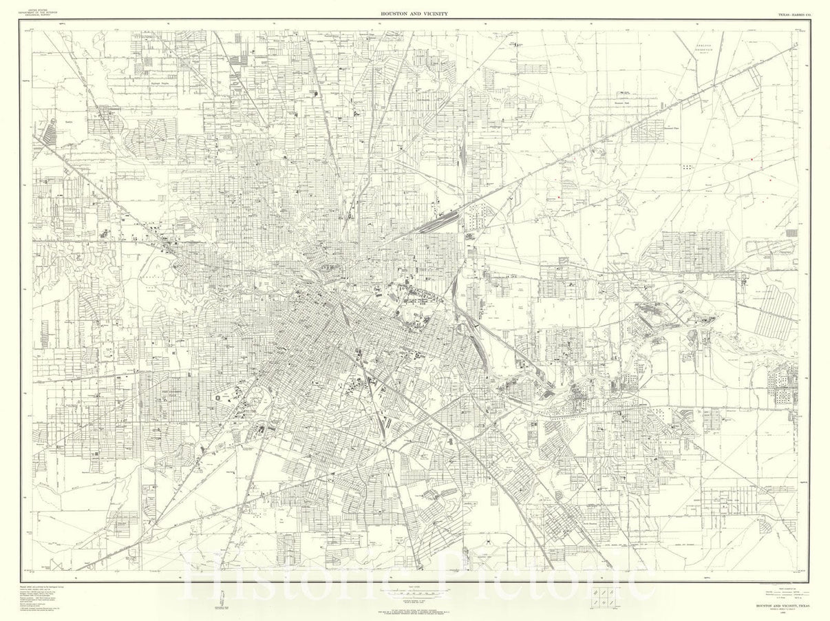 Historic Map : Plan of Houston, Texas, U.S. Geological Survey, 1957, V ...