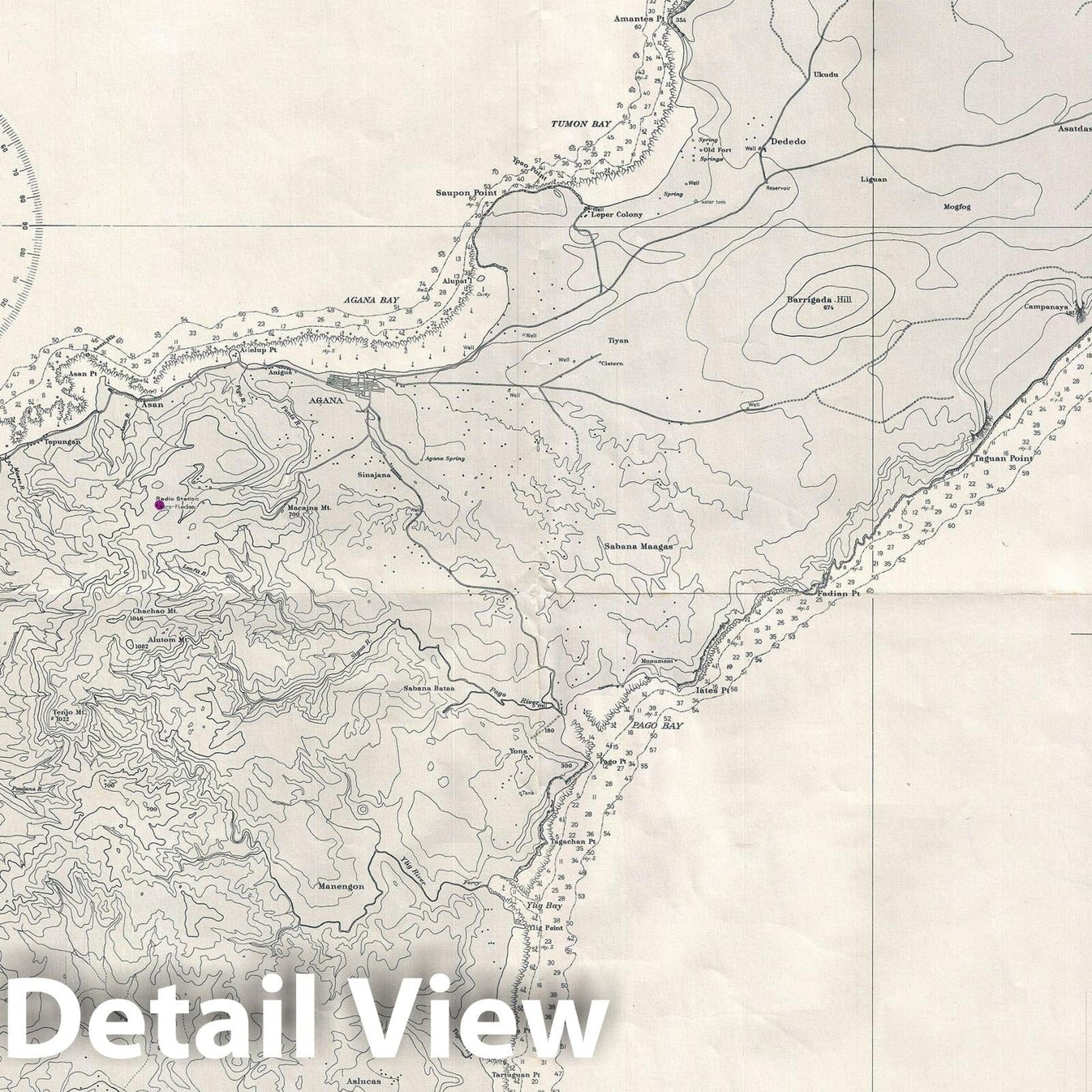 Historic Map : World War II "WWII" U.S. Navy Map of Guam, 1945, Vintag ...