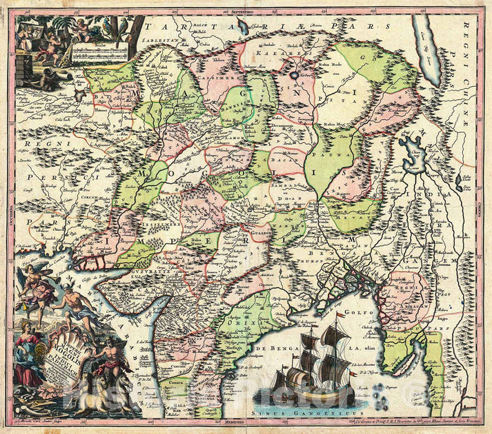 Historic Map : Seutter Map of India, Pakistan, Tibet and Afghanistan ...