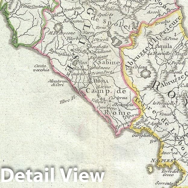 Historic Map : Vaugondy Antique Map of Italy w/Postal Routes, 1756, Vi ...