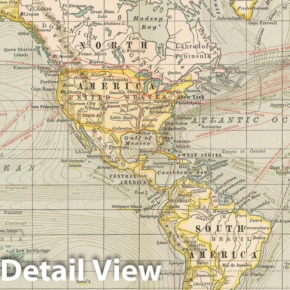 Historic Map : World Map 1897 , The Century Atlas World , v3, Vintage ...