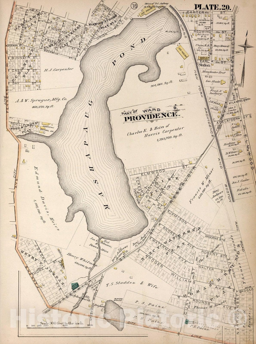 Historic Map : Providence (R.I.), City Atlas Map, Plate 20. Part of Wa ...