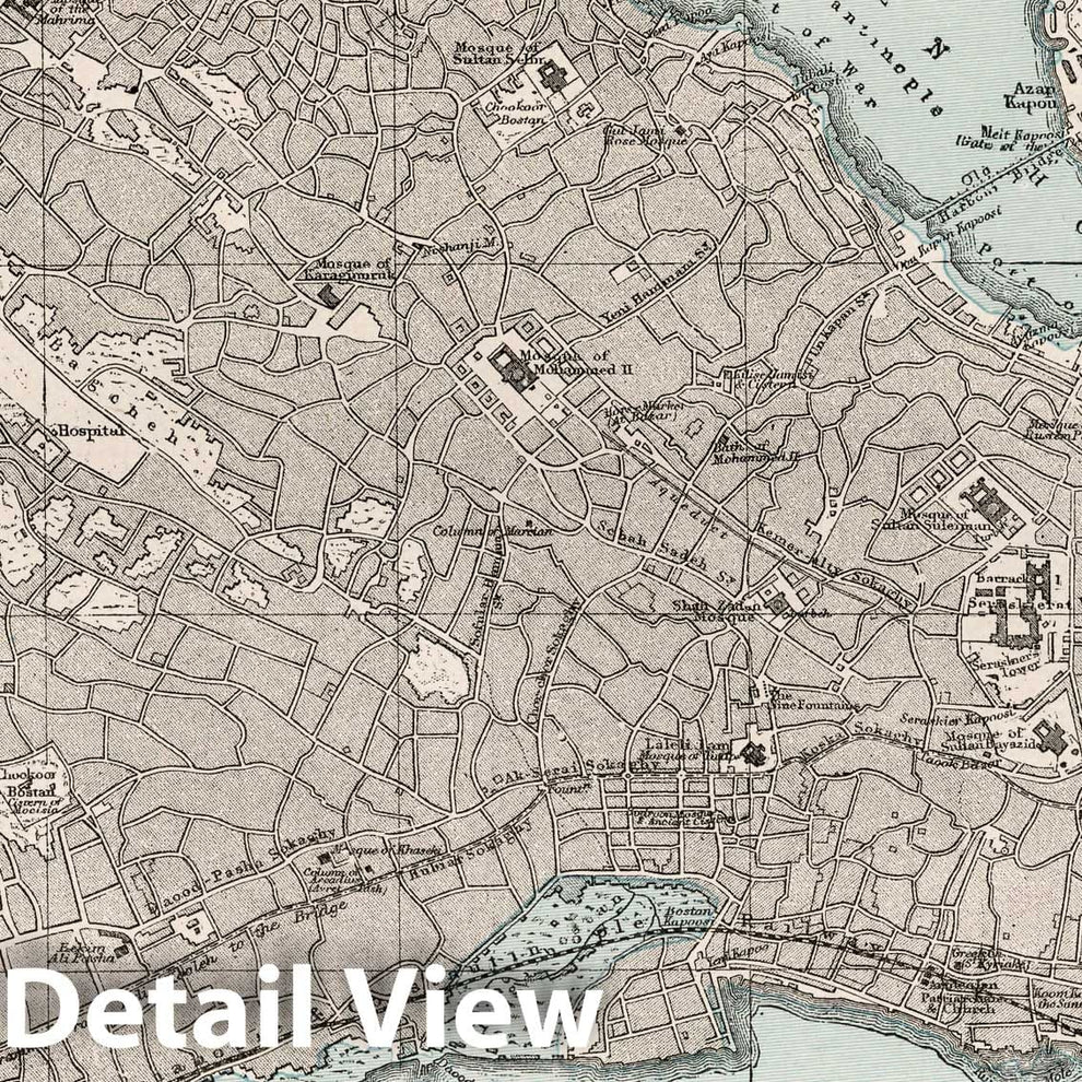 Historic Map : Map of Constantinople, 1893 - Vintage Wall Art ...