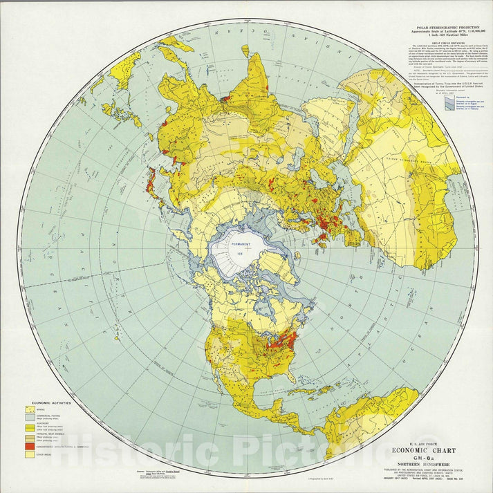 Historic Map : U.S. Air Force. Economic Chart GH-8a, Northern Hemisphe ...