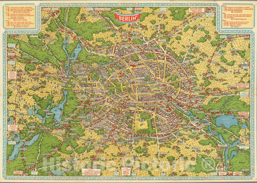 Historic Map : Germany , Berlin Germany, Pocket Map, Berlin 1931 , Vin ...