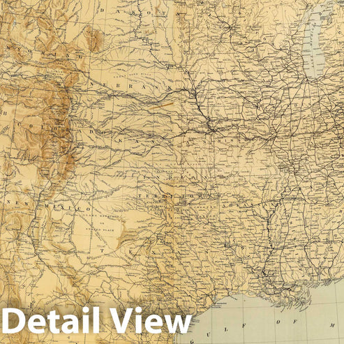 1869 United States Railroad Map with Alaska Territory Print – Historic ...