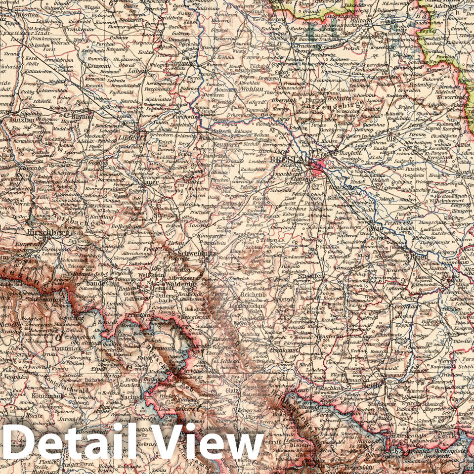 Silesia 1925 Historical Map Print | Stieler's Atlas – Historic Pictoric