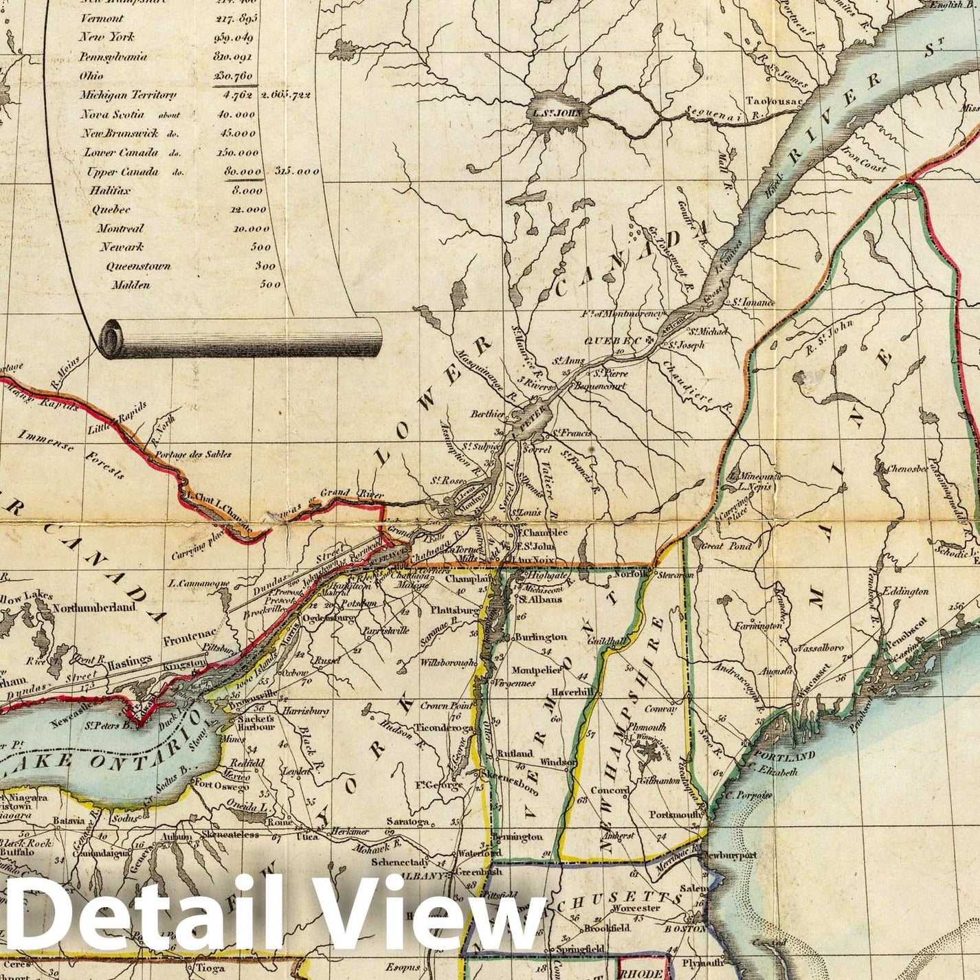 Seat of War in North America 1815 Military Map Print – Historic Pictoric