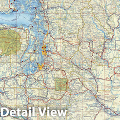 Shell Map of Washington 1956 Highway Map Print | Historic Pictoric